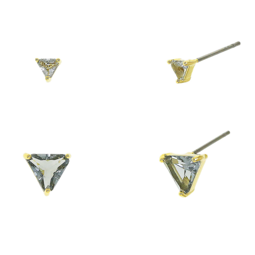 Kit 2° furo com detalhe em zircônia trillion | Morana