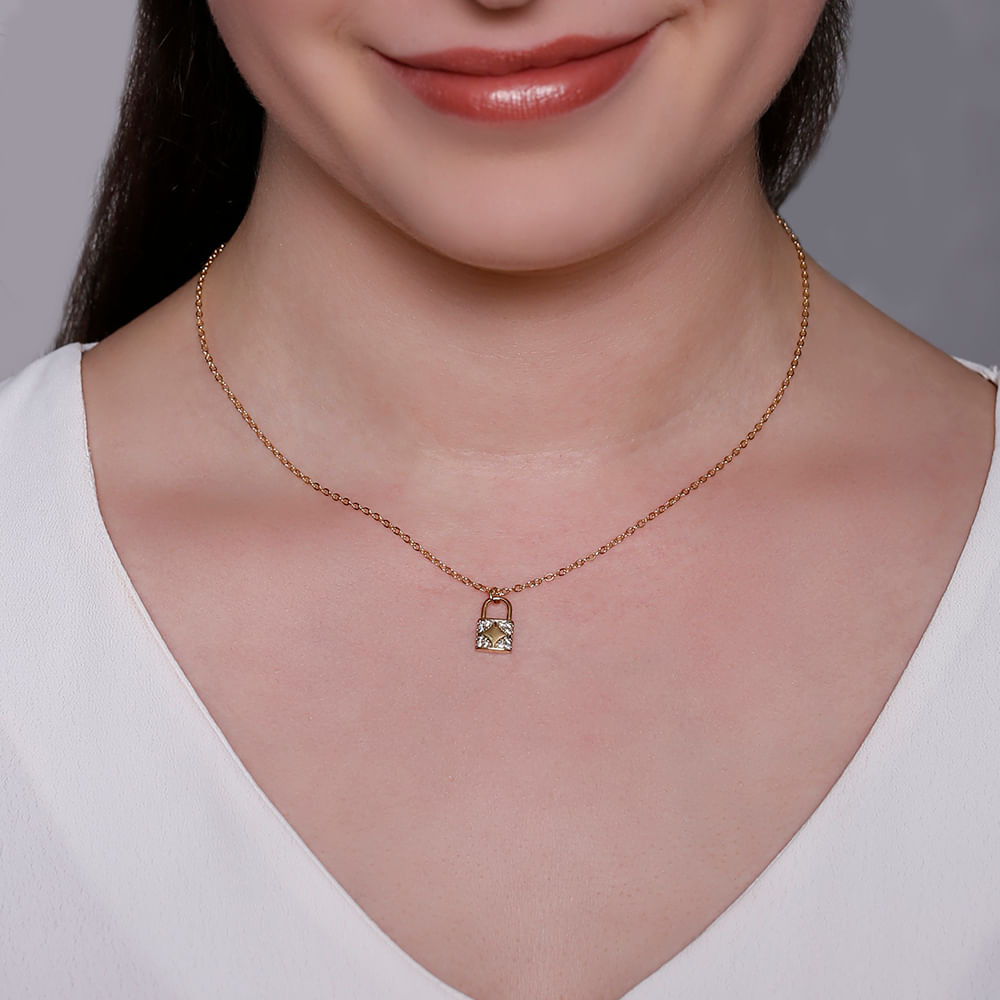 Colar com pingente de cadeado | Morana