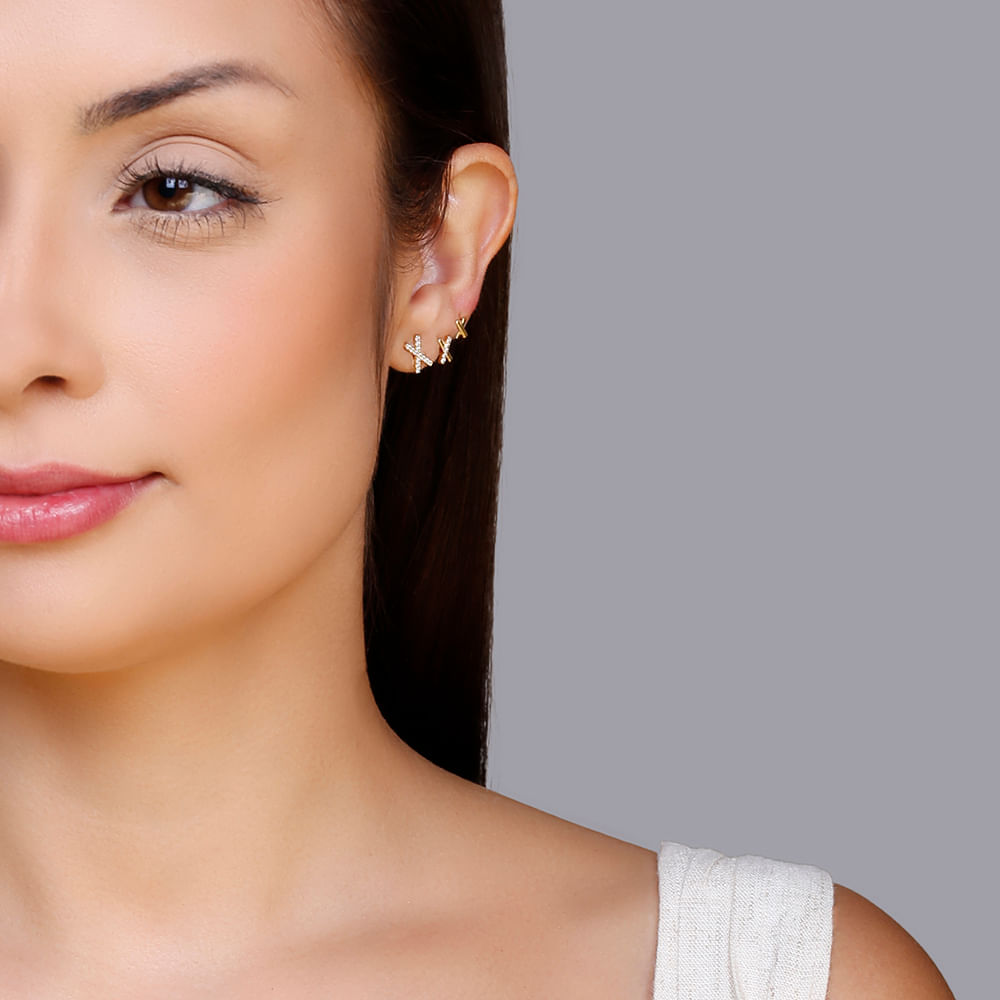 Kit brincos em "X" | Morana