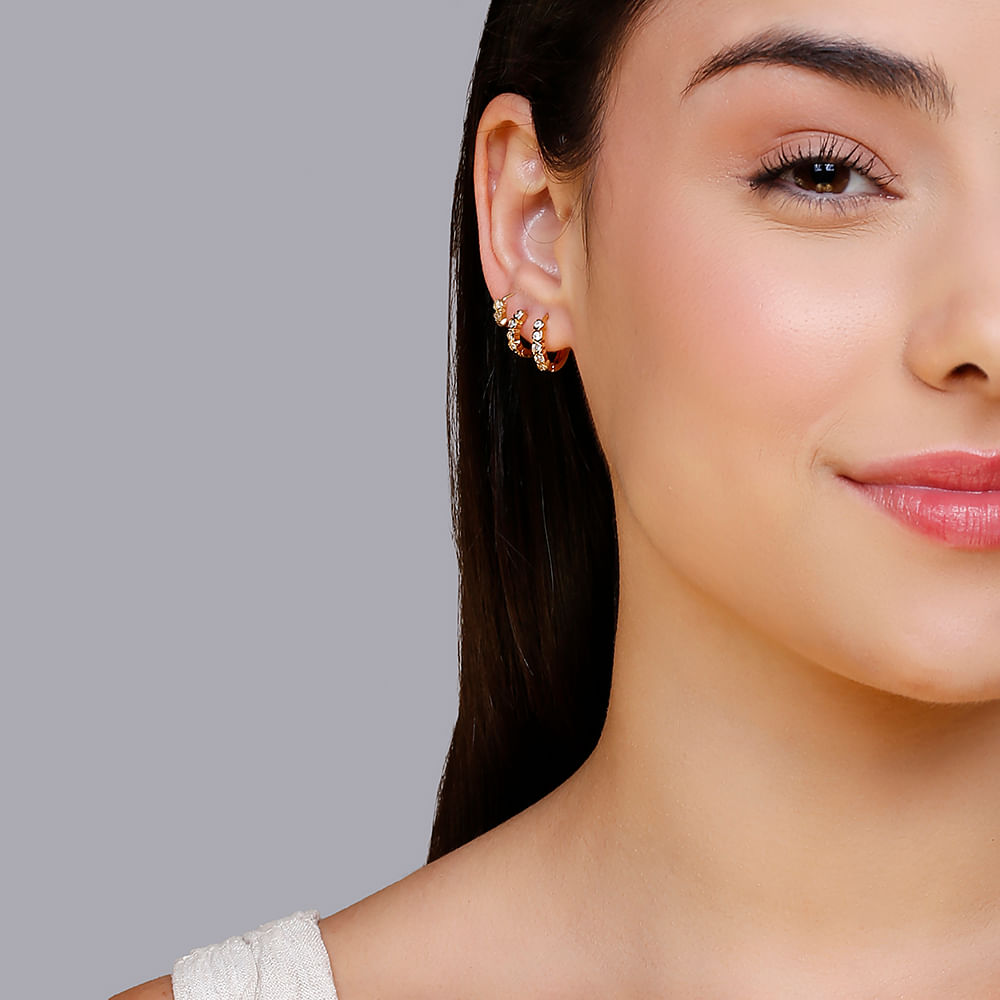 Kit mini argolas de corações |Morana